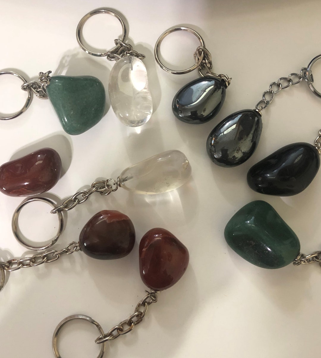 Polished Stone Keychains - Etsy