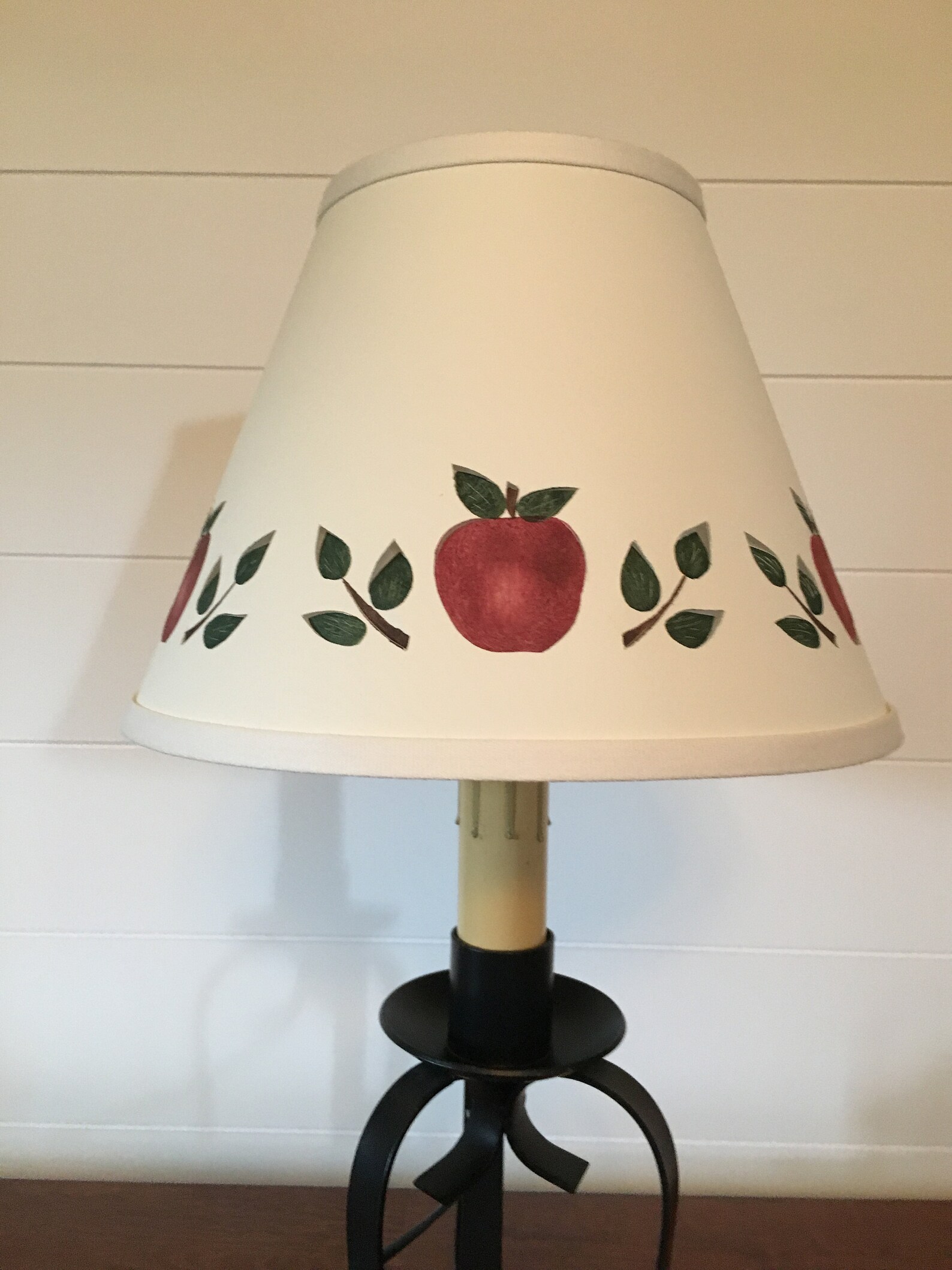 Cut and Pierced Stenciled Apple and Leaf Border Clip Top Shade | Etsy