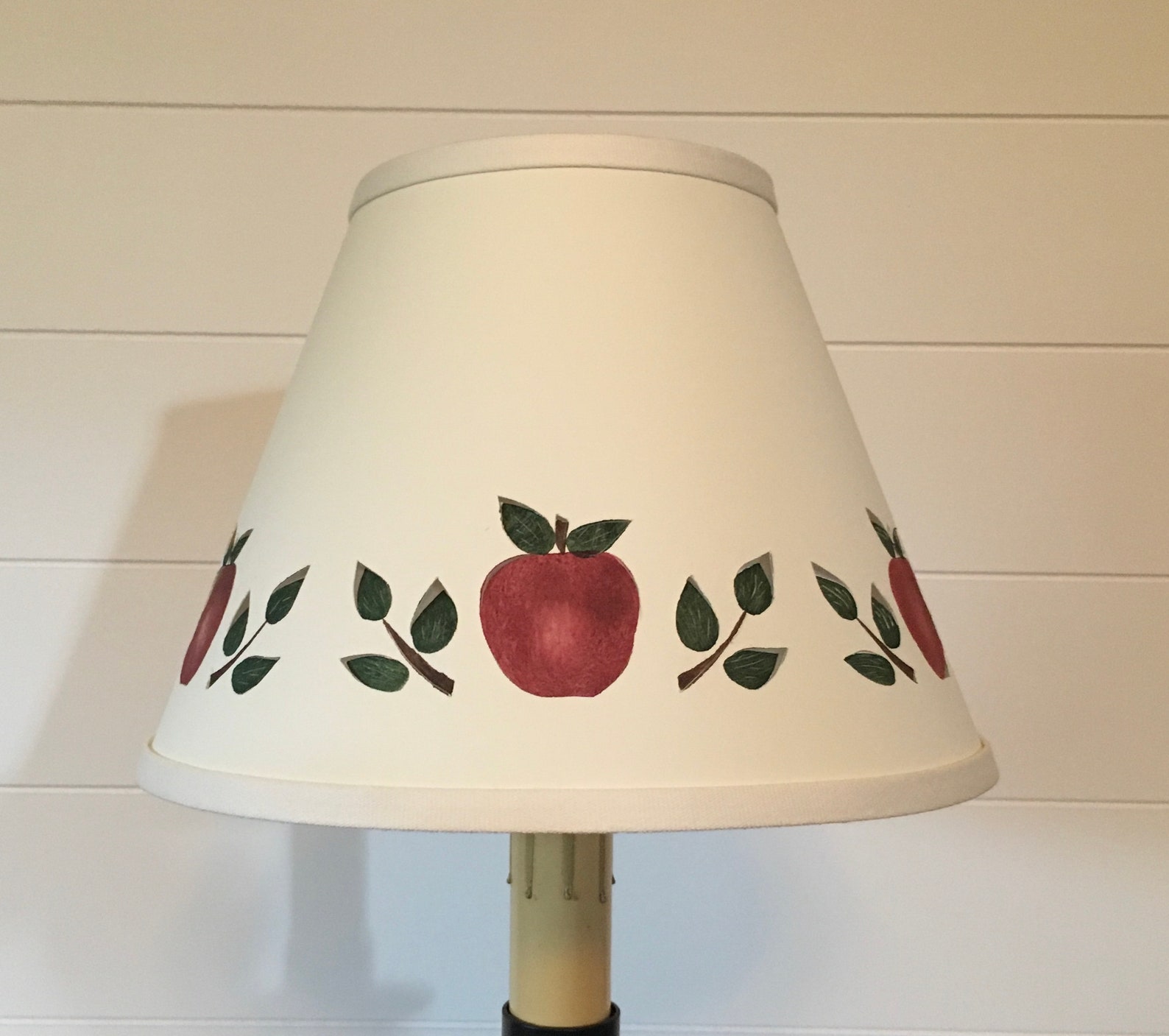 Cut and Pierced Stenciled Apple and Leaf Border Clip Top Shade - Etsy