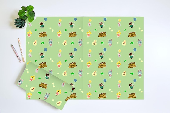 Animal Crossing Wrapping Paper Animal Crossing Gift Wrap | Etsy UK