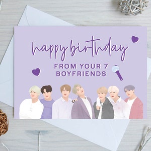 BTS Birthday Card, Bts Greeting Card, Taehyung Birthday Card, Bts ...