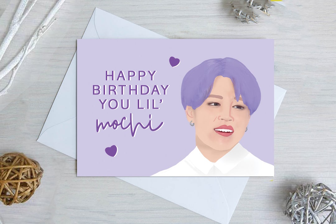 BTS Birthday Card | Bts Jimin Birthday Card | Baby Mochi Birthday Card ...