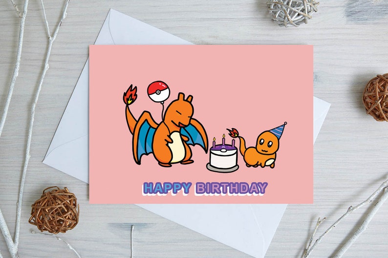 Pokemon Birthday Card 'Happy Birthday' Cute | Etsy