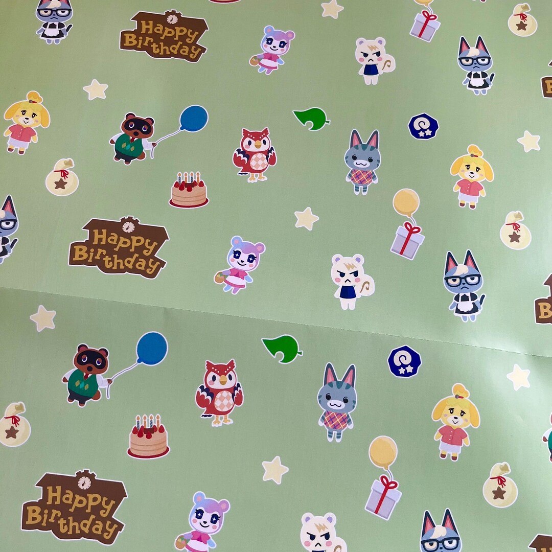 Animal Crossing Wrapping Paper | Animal Crossing Gift Wrap | Tom Nook ...