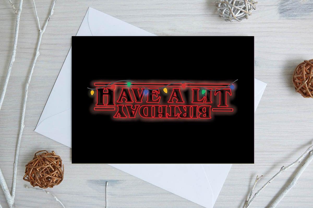 Tarjeta de cumpleaños de Stranger Things 'Que tengas un cumpleaños ...