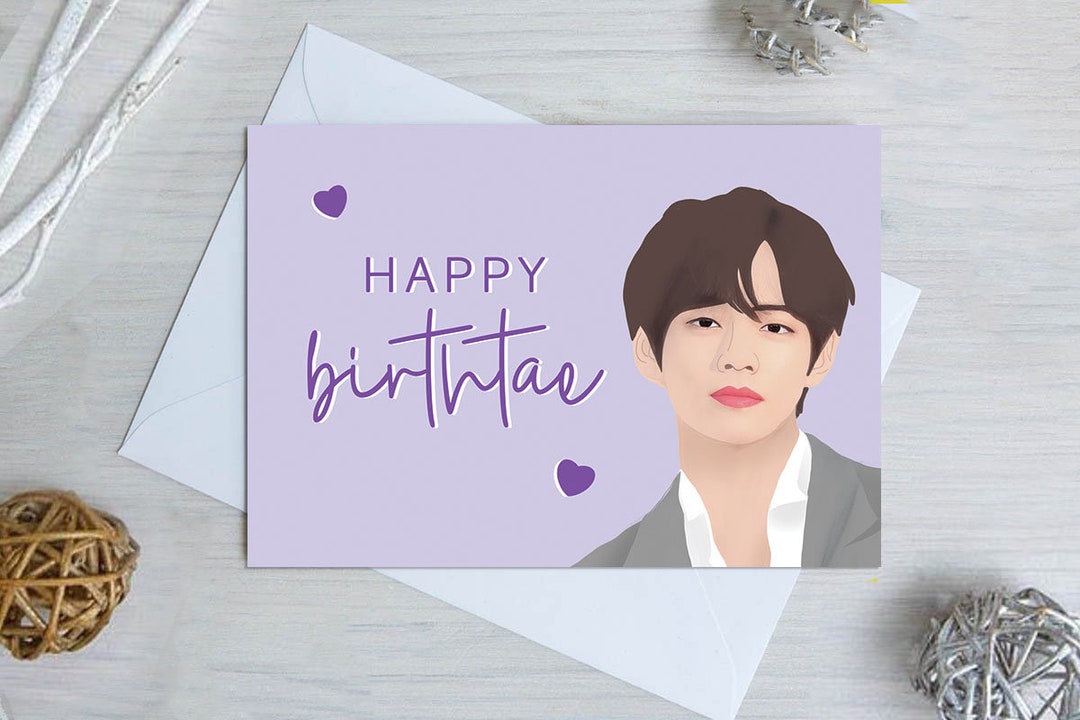 BTS Birthday Card | Bts V Birthday Card | BTS Taehyung Birthday Card ...