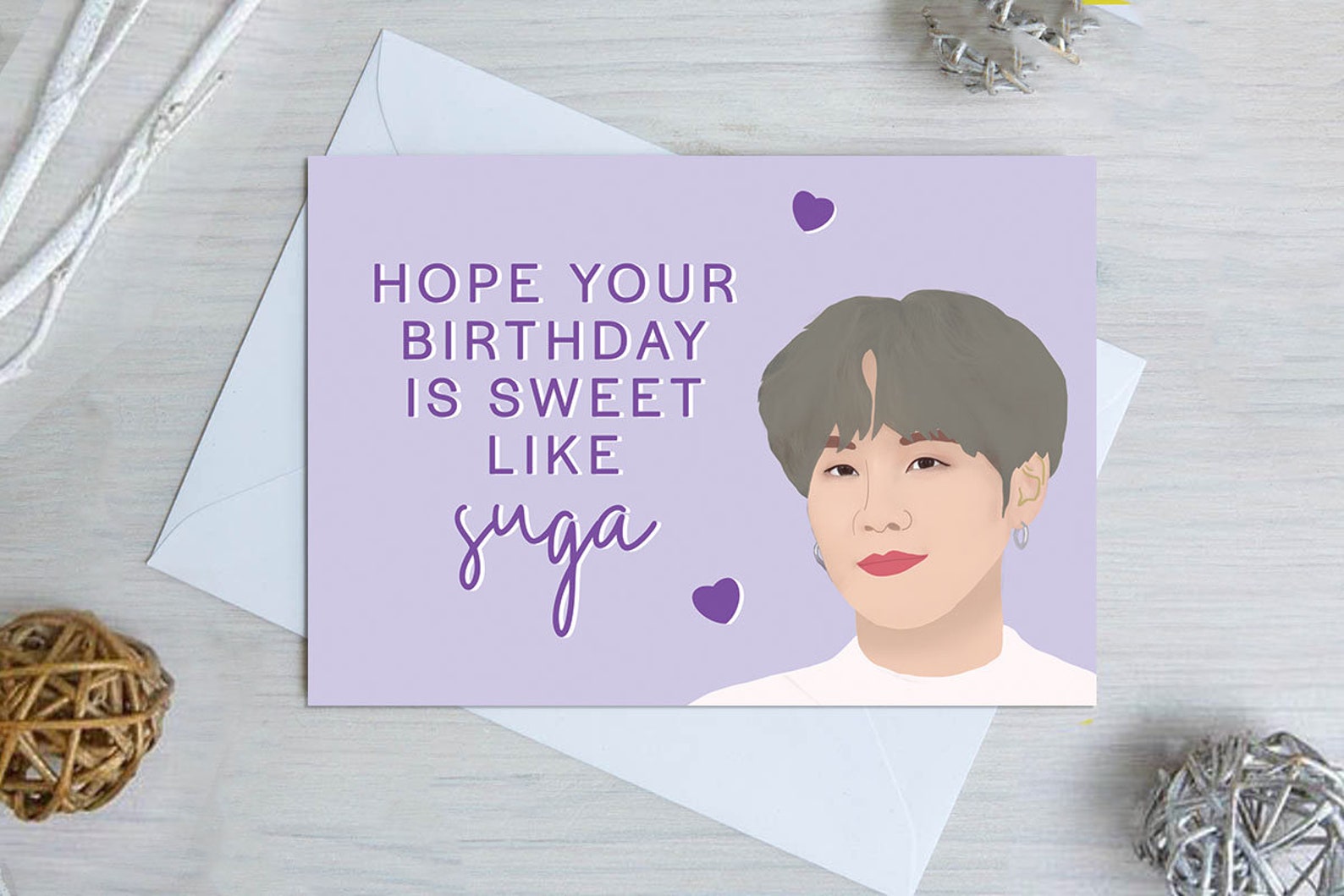 BTS Birthday Card Bts Suga Birthday Card BTS Yoongi | Etsy UK
