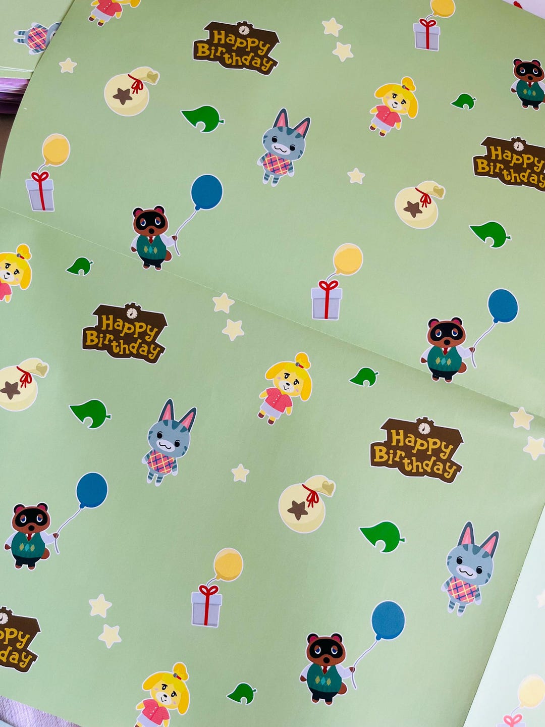 Animal Crossing Wrapping Paper | Animal Crossing Gift Wrap | Tom Nook ...