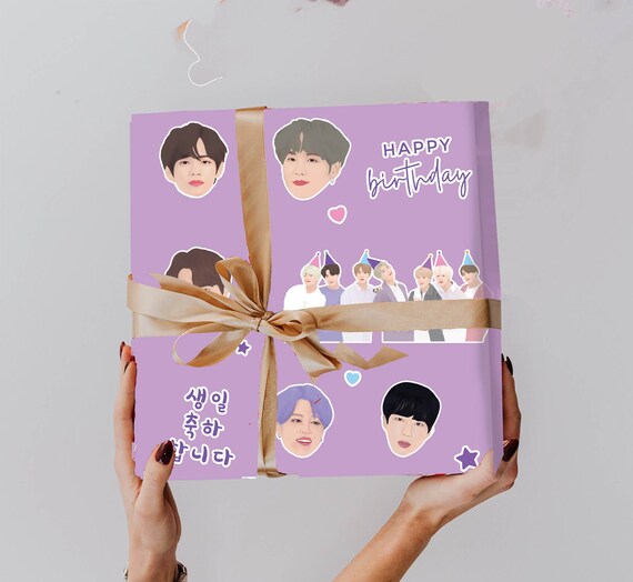BTS Birthday Wrapping Paper BTS Gift Wrap Kpop Wrapping - Etsy UK