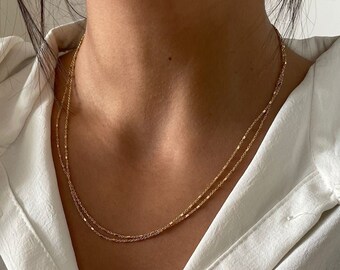Gold Plated Short Thin Chain - Etsy