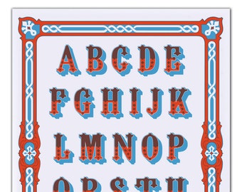Chromatic Typography Alphabet Print - William Page's Chromatic Ornate ...