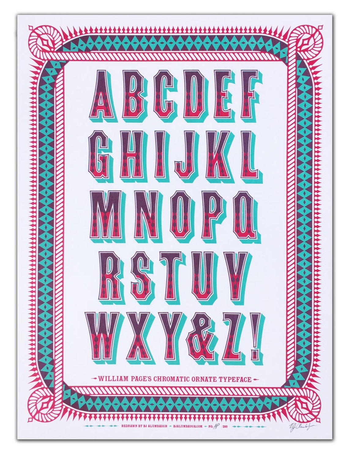 Chromatic Typography Alphabet Print - William Page's Chromatic Ornate ...