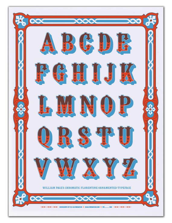 Chromatic Typography Alphabet Print William Page's | Etsy