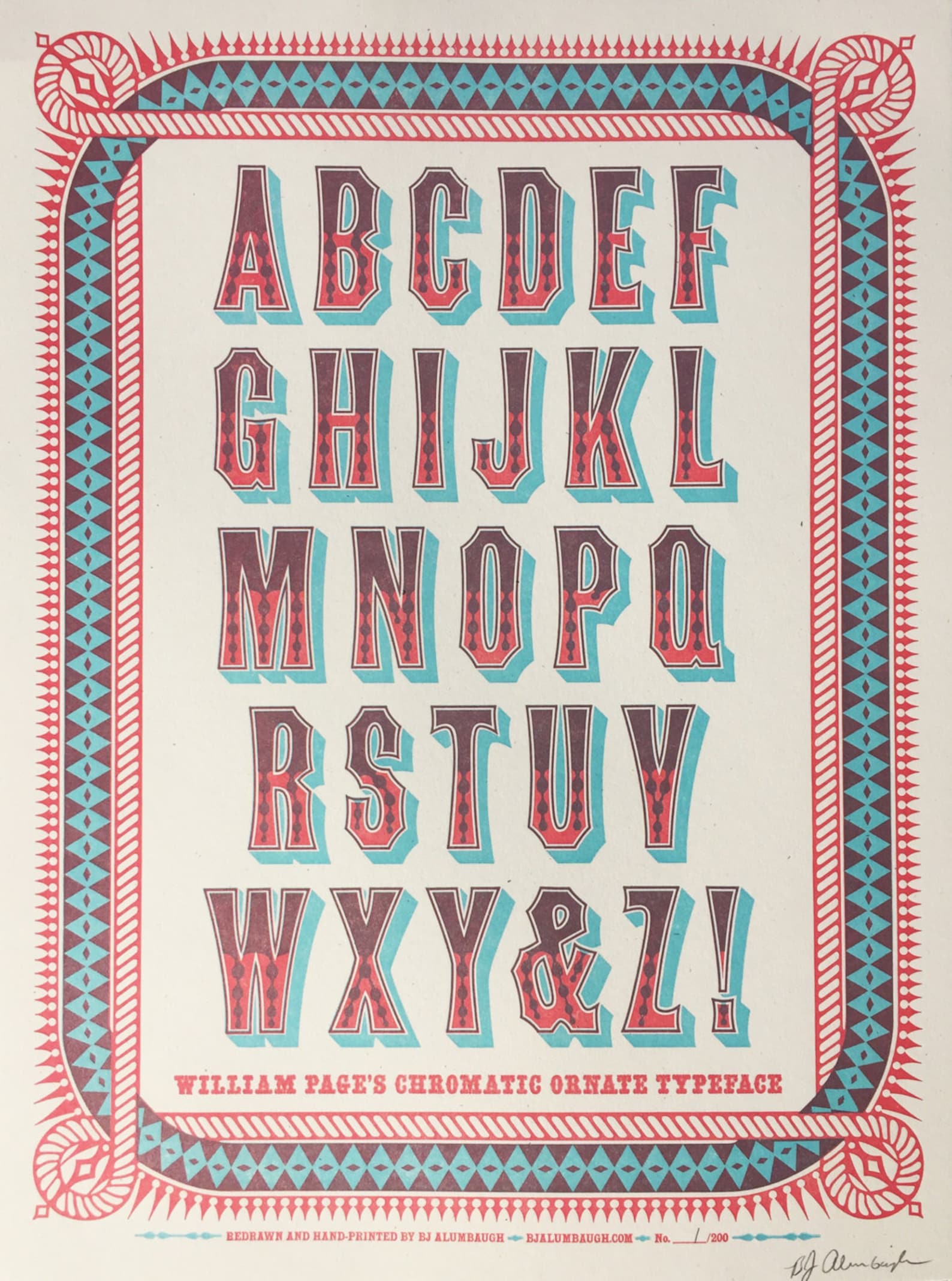 Chromatic Typography Alphabet Print - William Page's Chromatic Ornate ...