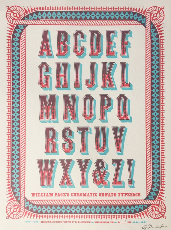Chromatic Typography Alphabet Print William Page's | Etsy