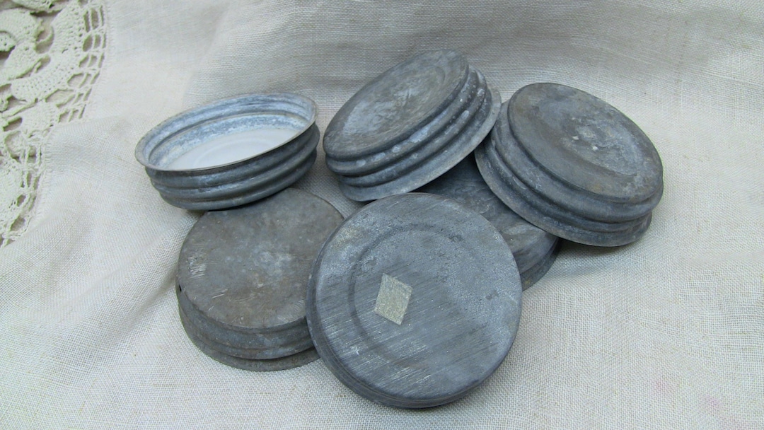 6 Zinc Lids for Small Mouth Jars - Etsy
