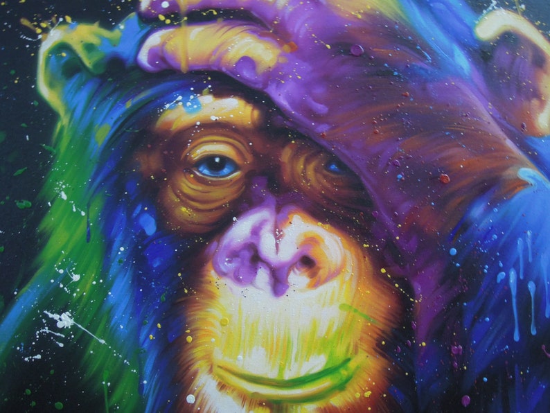 Colorful Monkey Painting Art Work Painting Oil Painting on Canvas. - Etsy