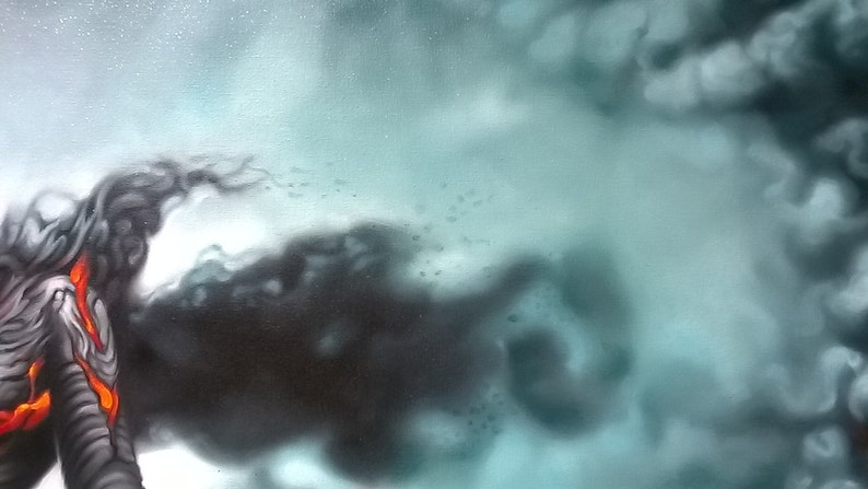 Dark Devil Painting Art Work Painting Oil Painting on Canvas. - Etsy