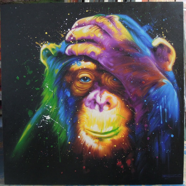 Monkey Painting - Etsy