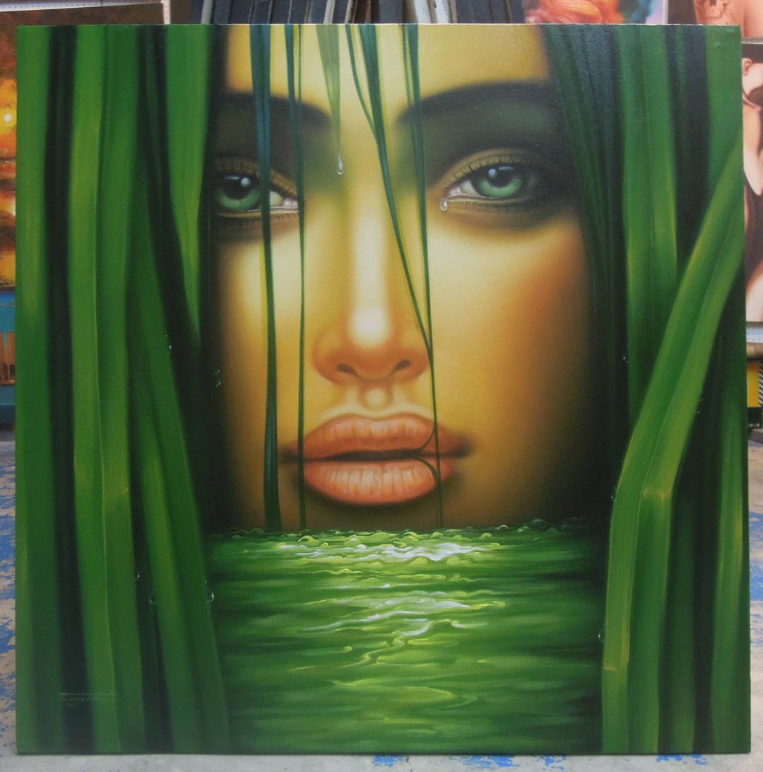 Lady Face Painting Art Work Painting Oil Painting on Canvas. - Etsy