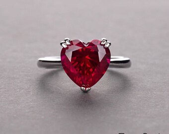 Red Heart Ring - Etsy