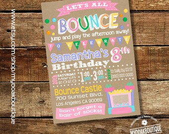 Bounce on Over Invitation Bounce Ball Invite Color Ball | Etsy