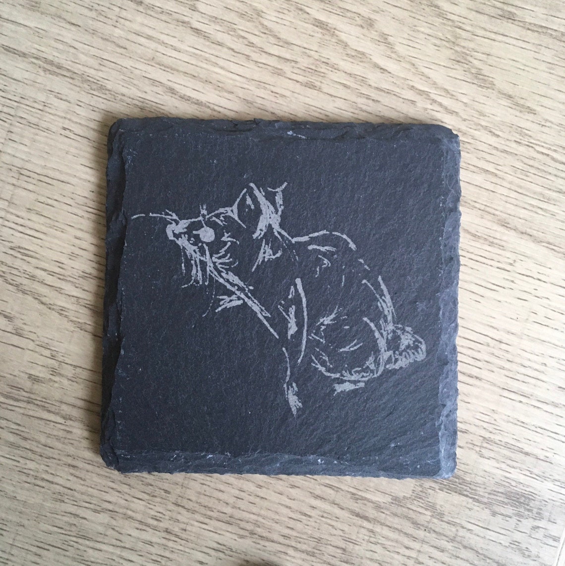 Set of Slate Coasters With Woodland Animal Illustration - Etsy