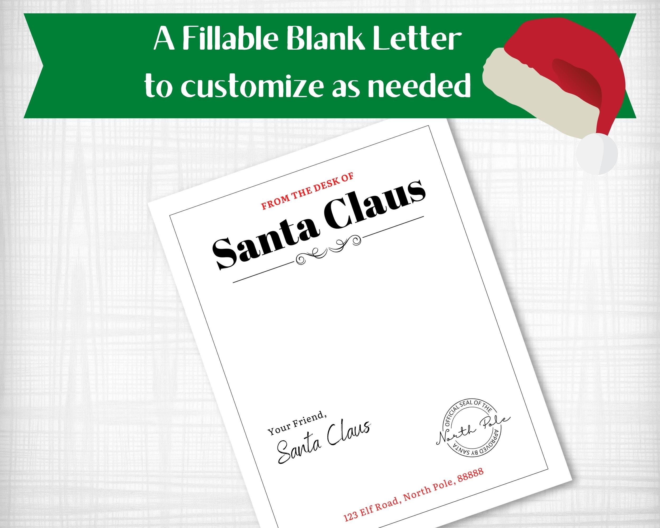 5 Fillable Letters From Santa - Etsy