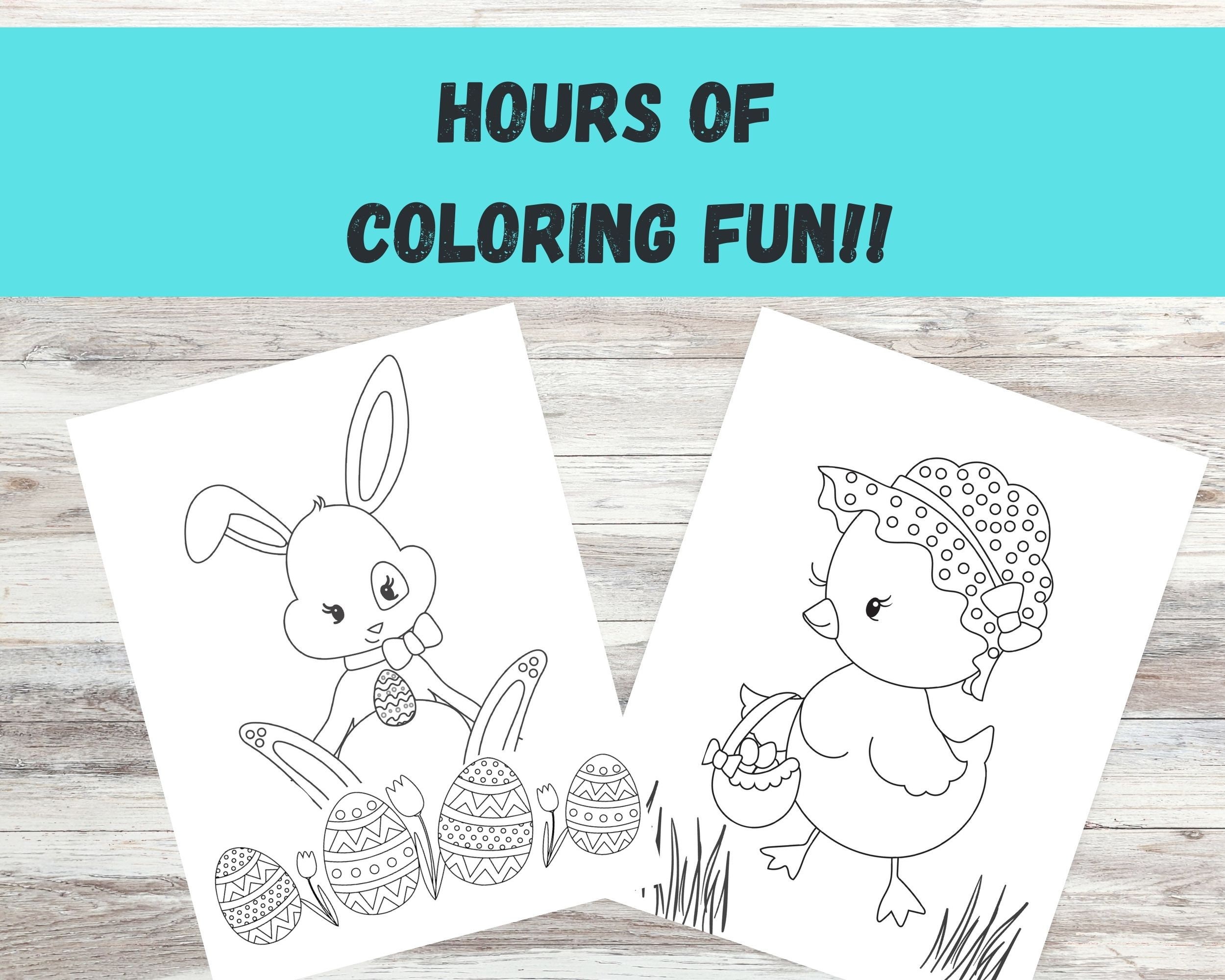 Easter Bunny and Friends Coloring Book - Etsy