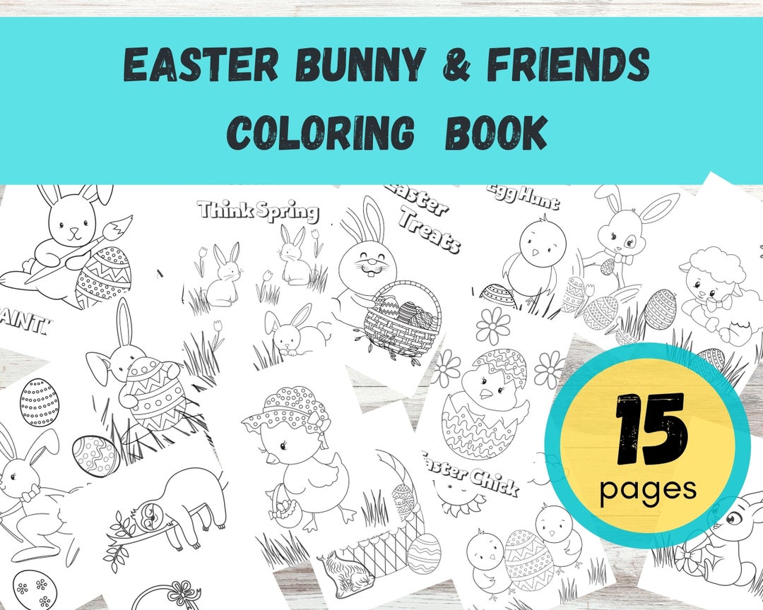 Easter Bunny and Friends Coloring Book - Etsy