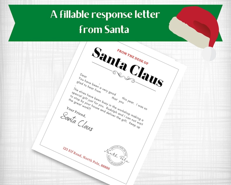 5 Fillable Letters From Santa - Etsy