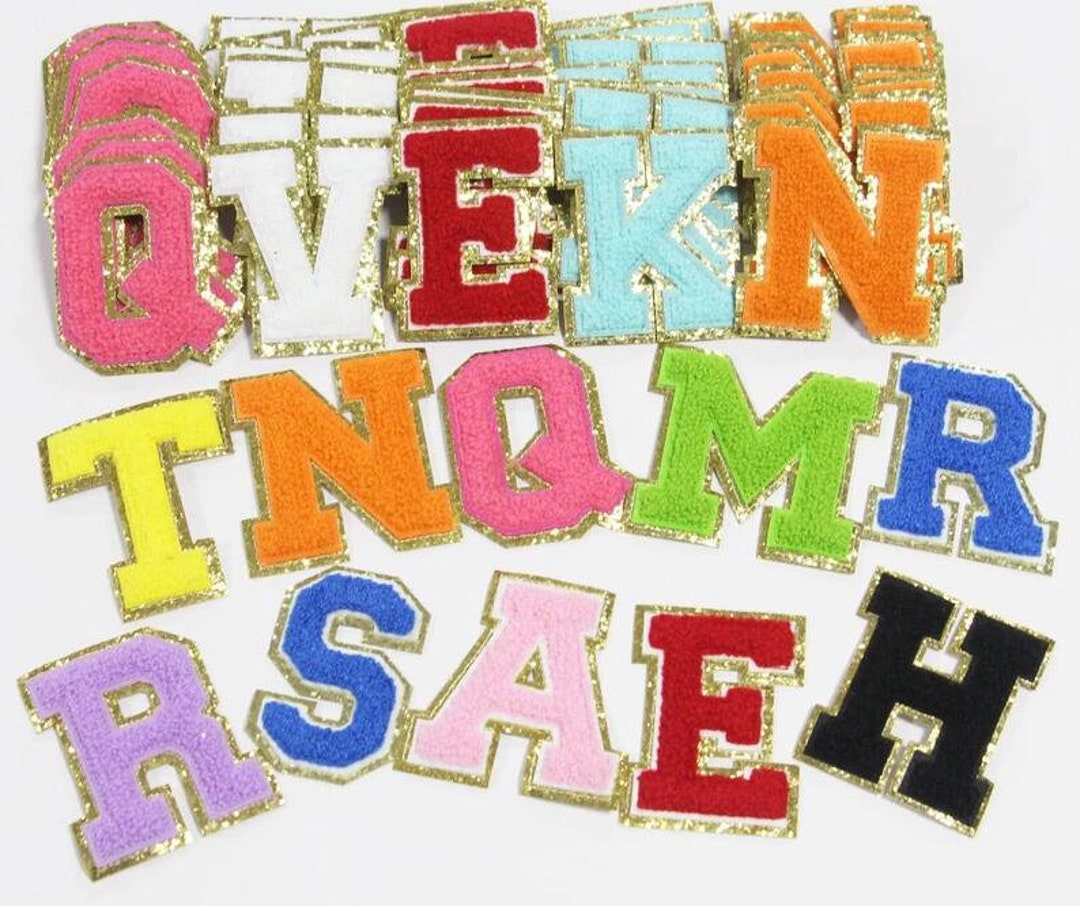 Custom Letters Alphabet Sequins Towel Embroidered Patches for DIY ...