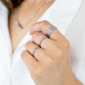 Stackable Name Rings - 2mm Personalized Stacking Ring - Hand Stamped ...