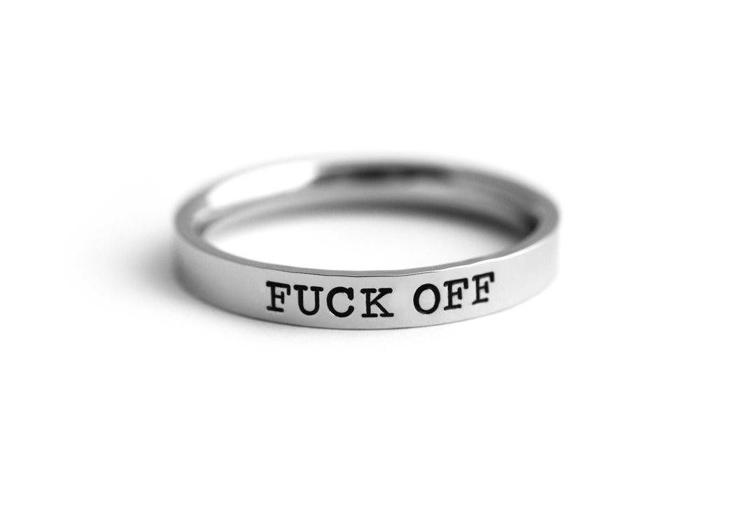 Custom Stacking Rings - Curse Word Ring - 3mm Personalized Stamped Ring ...