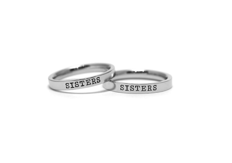 Sister Gift Sister Rings Personalized 3mm Stamped Ring - Etsy