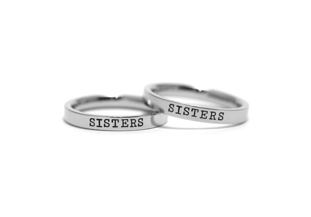 Sister Gift - Sister Rings - Personalized 3mm Stamped Ring - Engraved ...