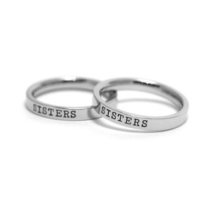 Sister Gift - Sister Rings - Personalized Stamped 3mm Stacking Ring ...