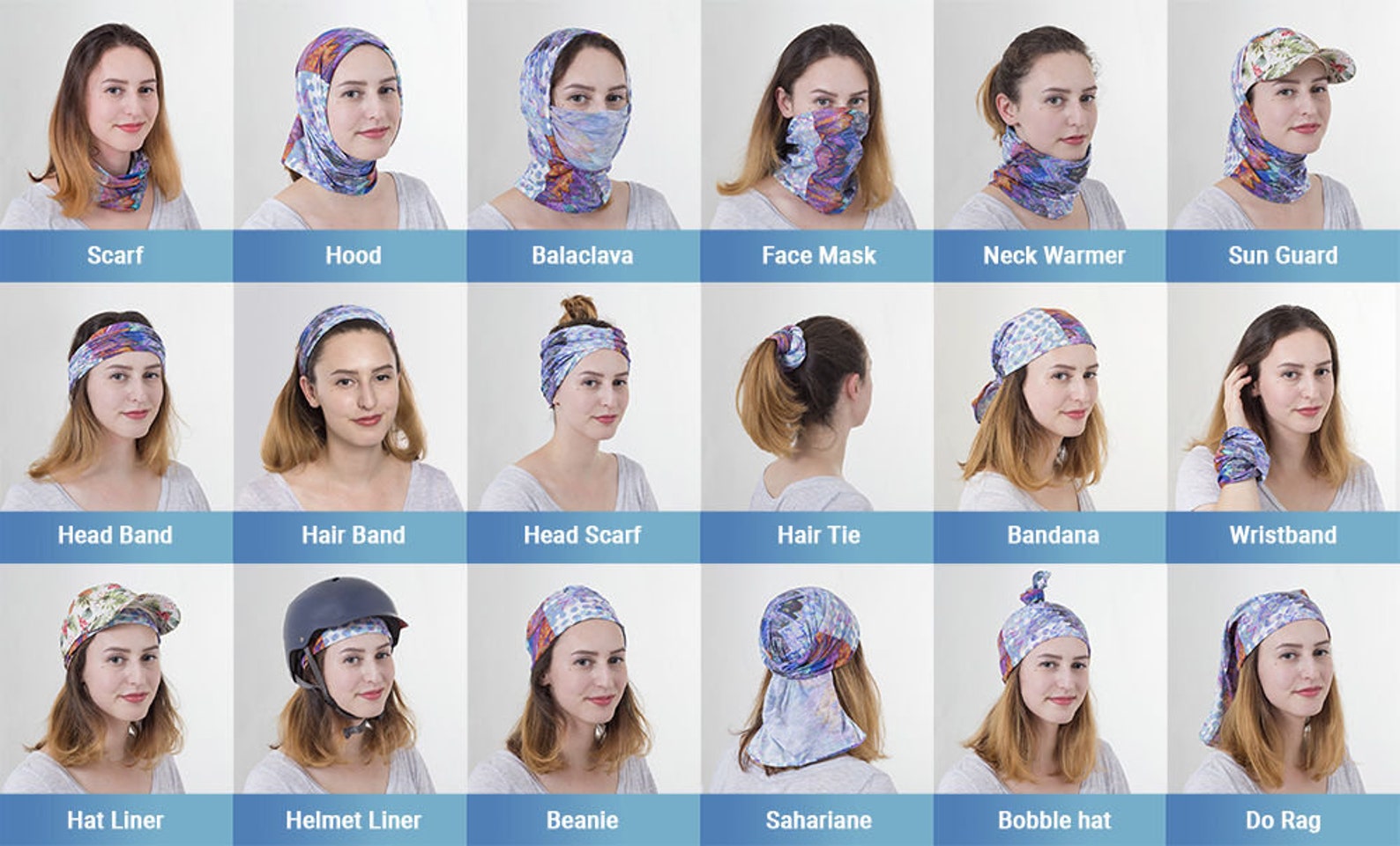 Tube Face Mask 20" Dust Protection Neck Gaiter Balaclava Shield ...