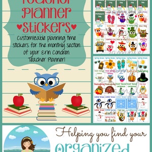 Digital File: Customized ECTP Teacher Stickers for the Monthly Pages - Etsy