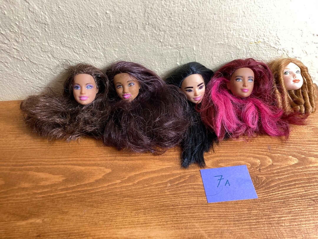 Barbie, Skipper, Stacie, and Monster High Doll Heads and Wigs in Black ...