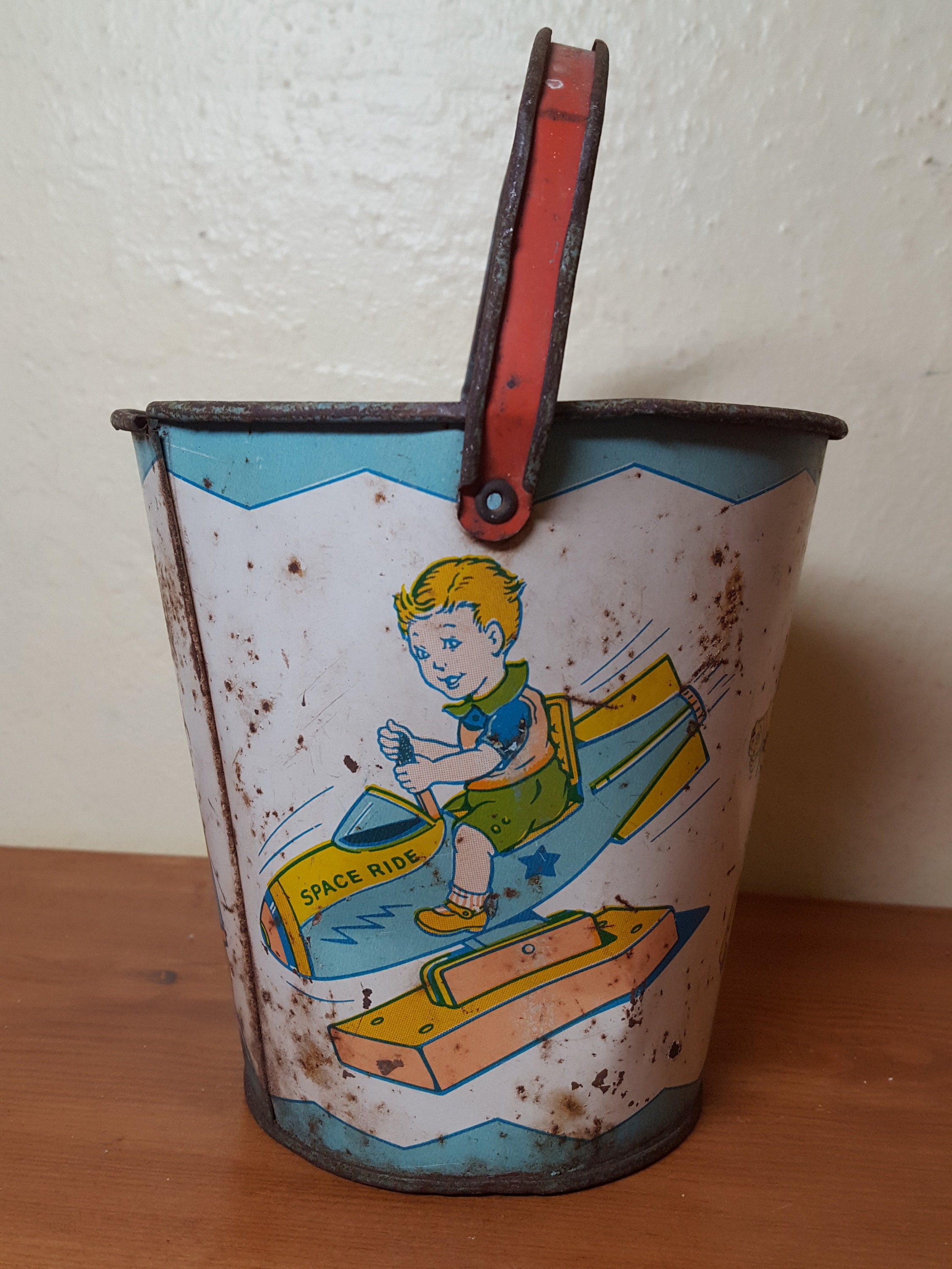 1940s Tin Beach Bucket With Lithographs of Children Riding a - Etsy UK