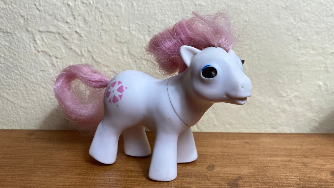 1986 Sundance White My Little Pony Baby With Pink Tail, Pink Mane ...