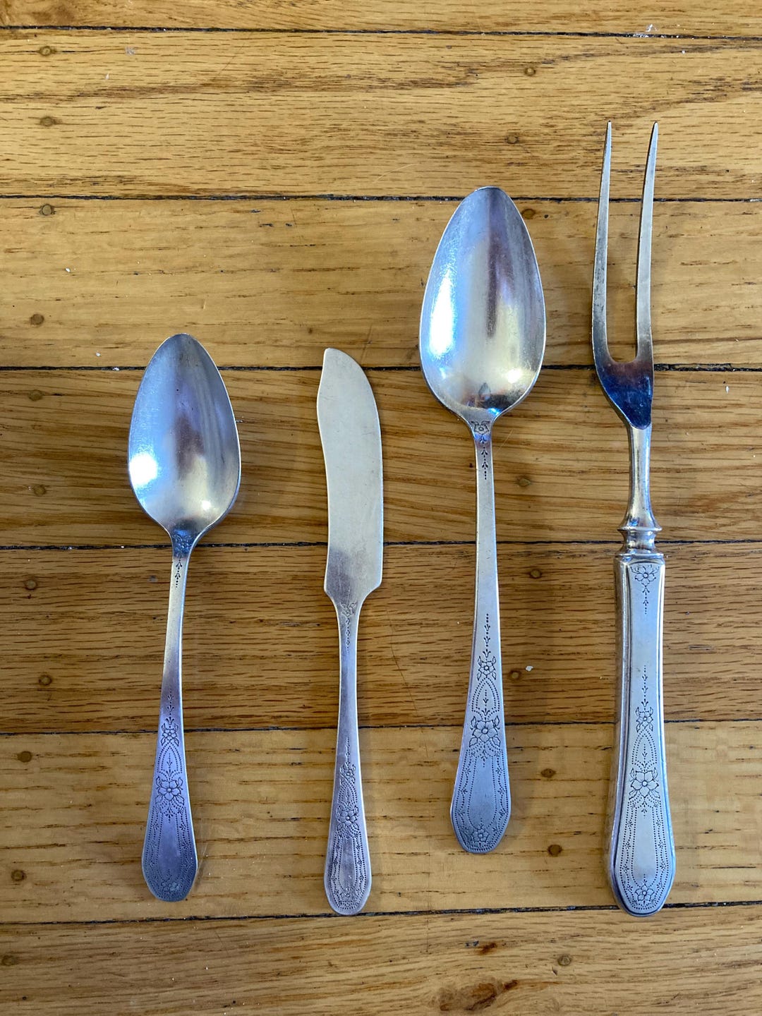 Vintage Oneida Community Plate Silverware in Floral Designs That Were ...