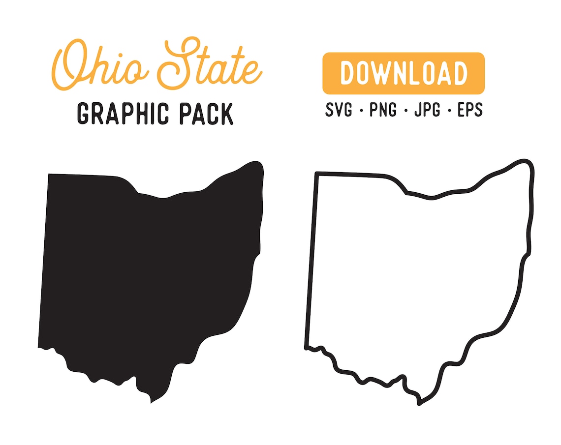 Ohio SVG State Clipart Bundle Ohio EPS Cutfile Ohio Vector | Etsy