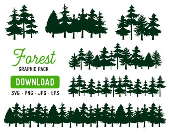 Forest SVG Bundle Forest SVG Tree SVG Forest Clipart Cut - Etsy