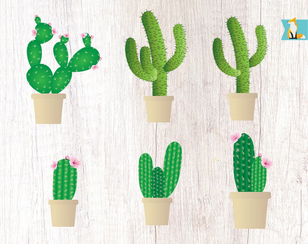 Cactus Graphics, Desert Clipart, Succulent Clipart, Cactus Clipart ...