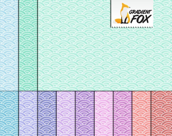 Fish Scale Pattern Digital Paper Pack Wave Pattern | Etsy