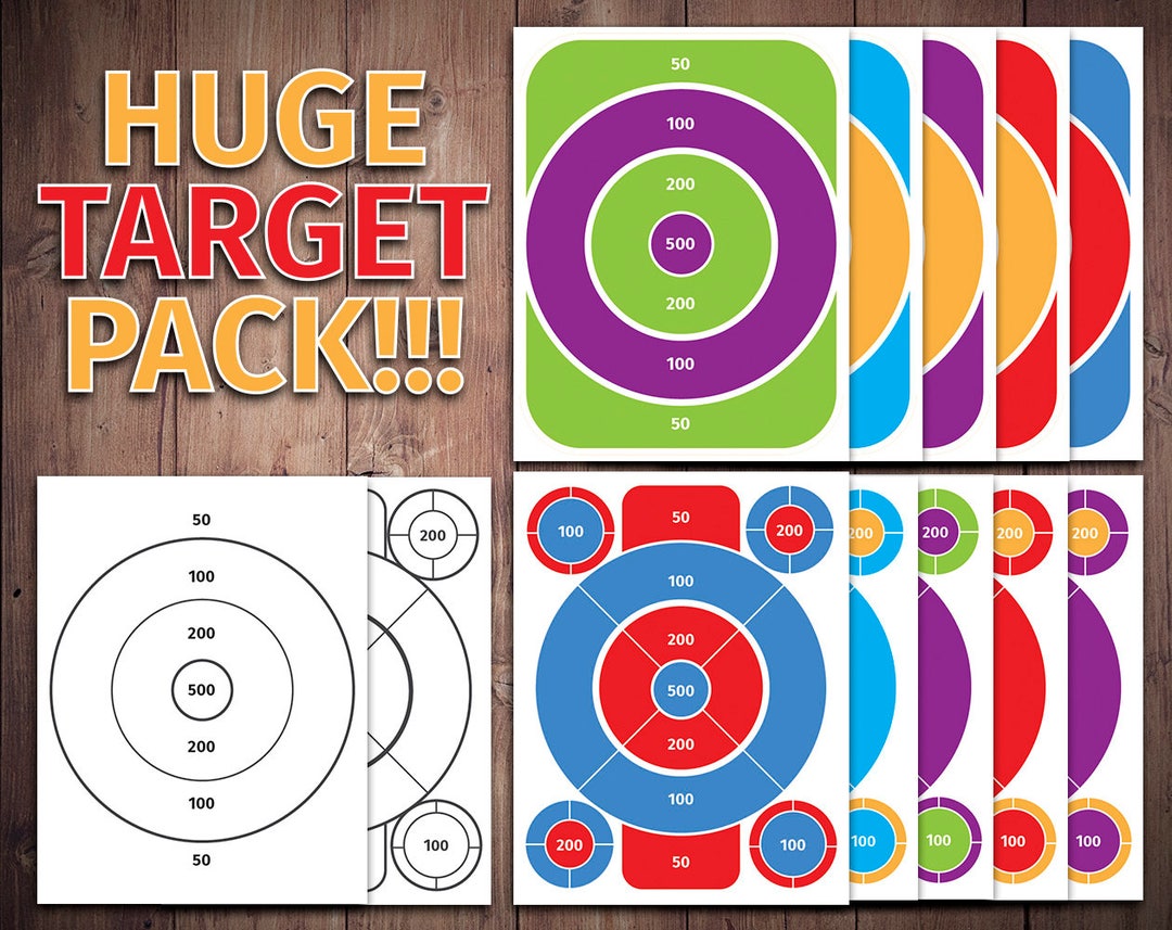 Bulls Eye Printable, Shooting Target, Target Practice, Foam Dart Target ...