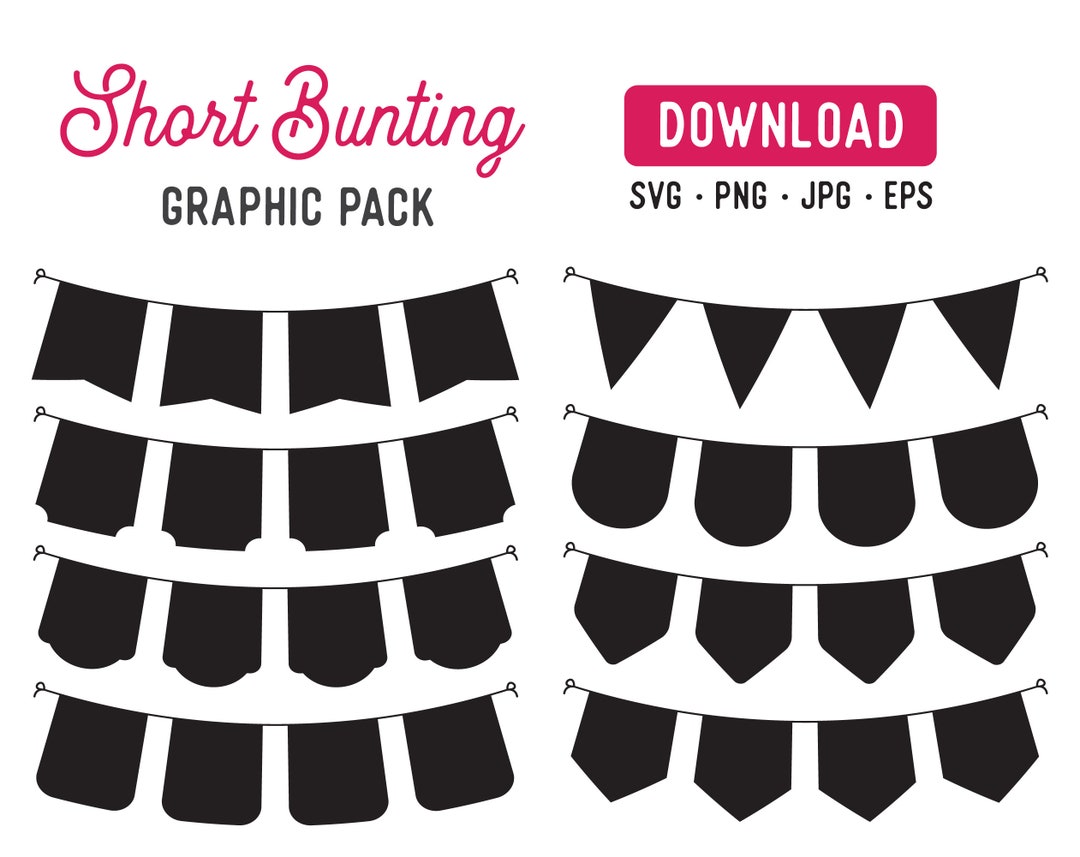Bunting Banner PNG Clipart Bundle - Bunting Banner Stencil Graphic ...