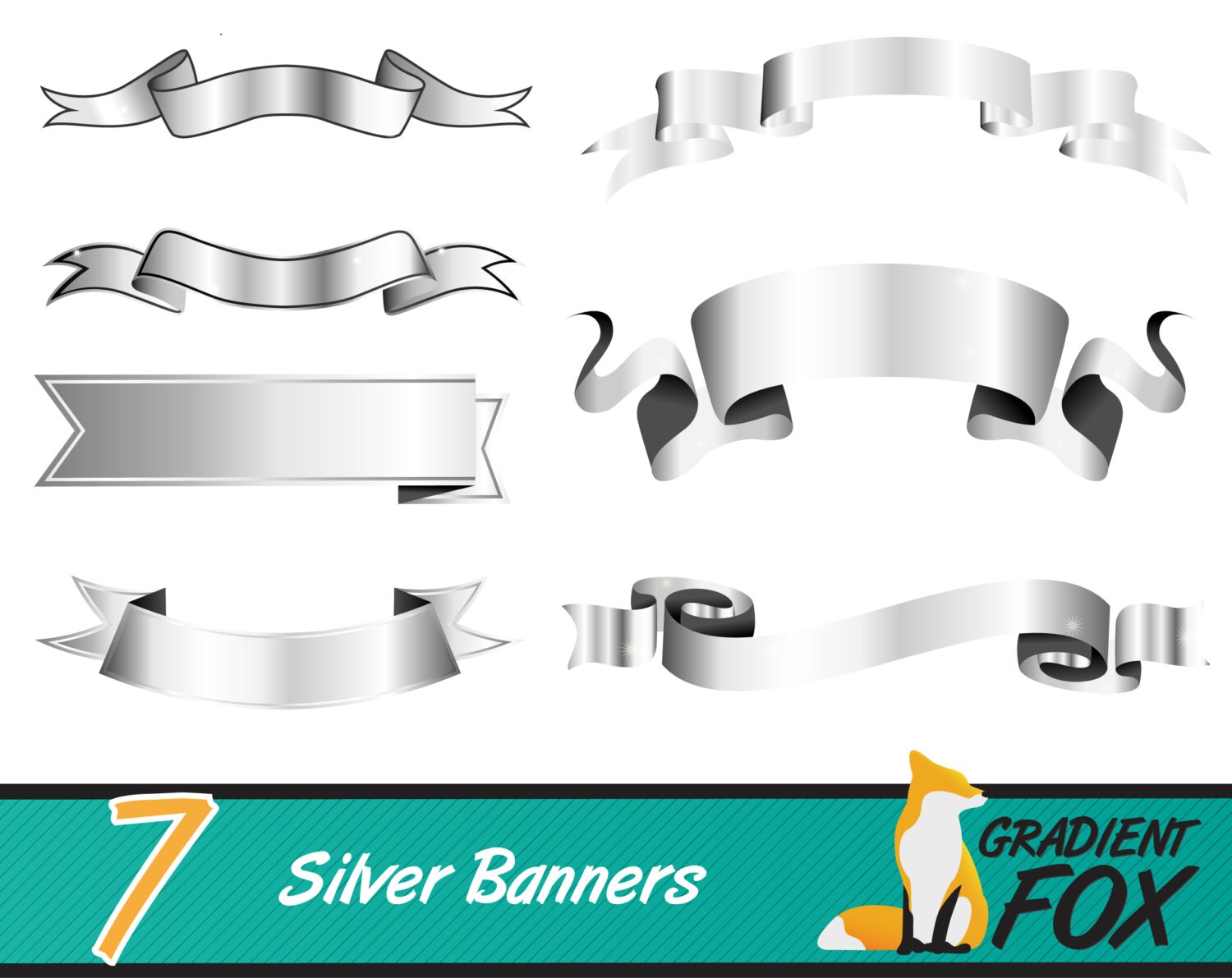 Silver Ribbon Banner Png